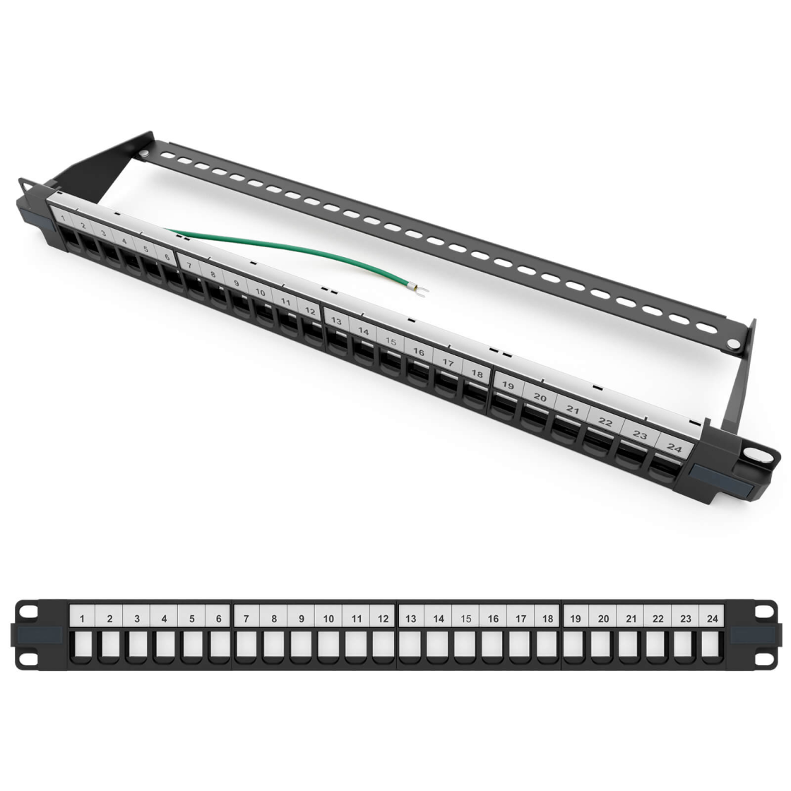 Keystone Module 24 Port 19'' Schwarz - Patchpanel günstig kaufen , 14,90